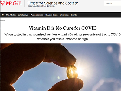 維他命D治新冠，又失敗 | Professorlin.com 科學的養生保健